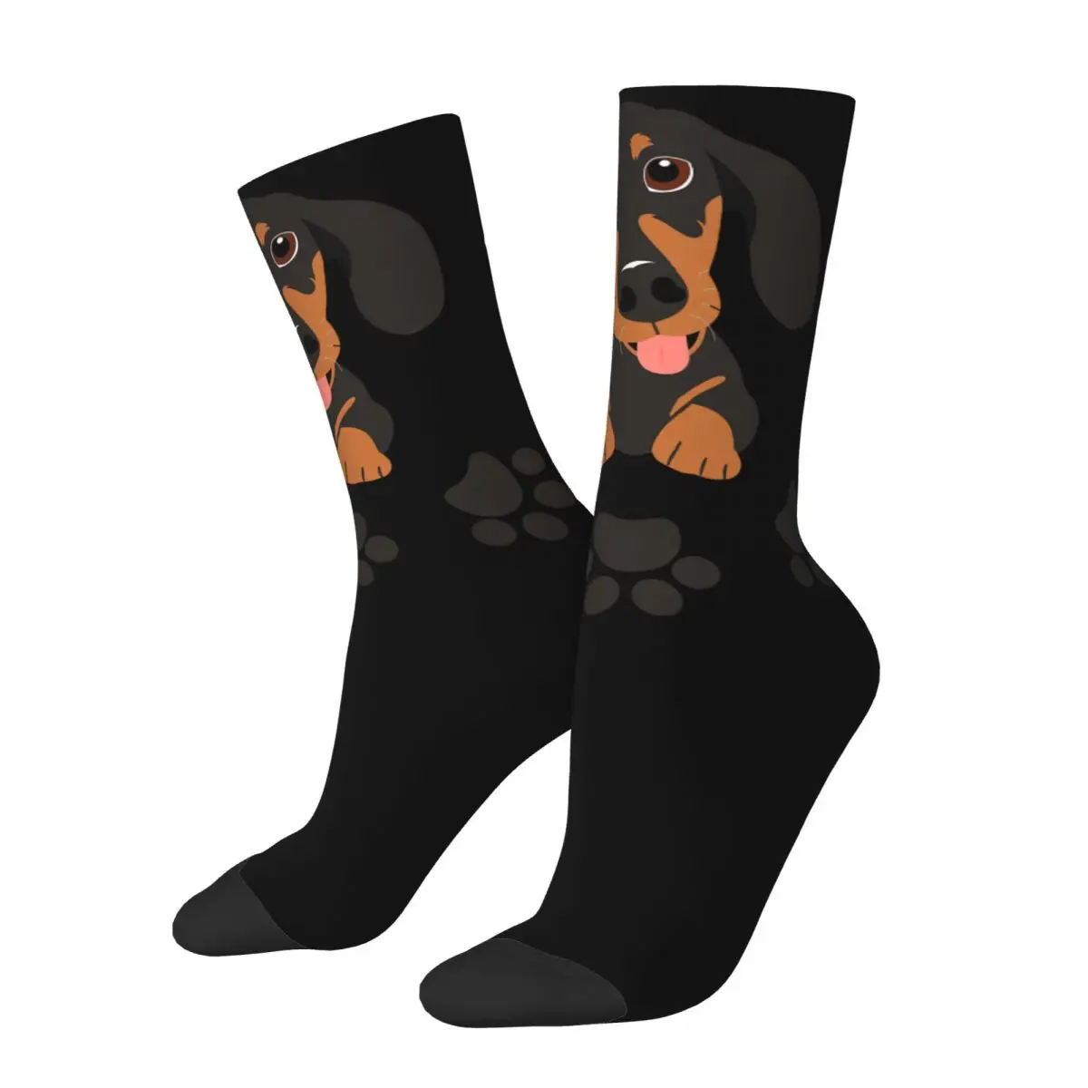 Hip-Hop-Retro-Dachshund-And-Paw-Print-Crazy-Men-s-Socks-Unisex-Sausage ...