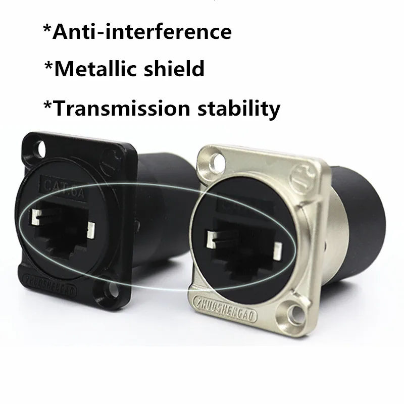 D-Type CAT6A Socket RJ45 Shielded Panel Mount Connector Female to ...