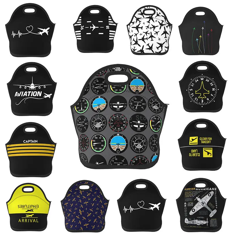 Pilot-Captain-Stripes-Neoprene-Lunch-Bag-Lunch-Box-Lunch-Tote-Picnic ...