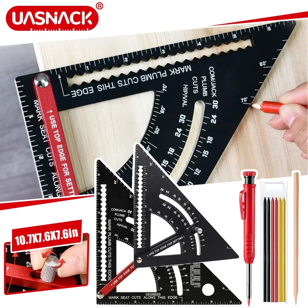 Woodworking-Alloy-Triangle-Ruler-with-Angle-Inch-Protractor-Multi-Angle ...