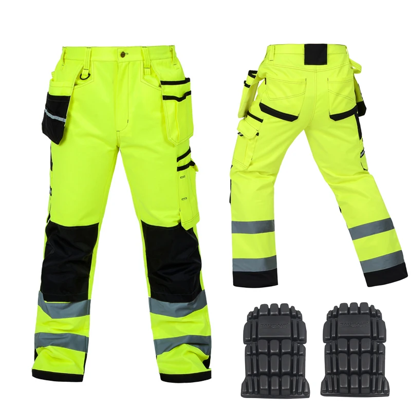 New-Men-Working-Pants-Reflective-High-Visibility-Multi-pockets-Work ...