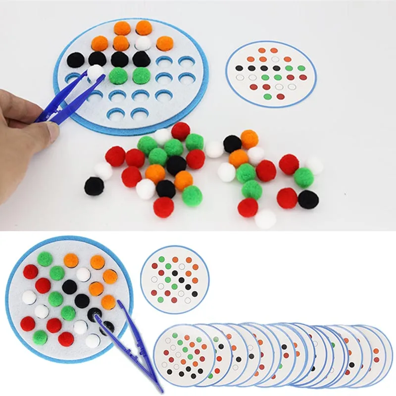 Baby-Montessori-Material-Rainbow-Felt-Toys-Hairball-Color-Sort-Matching ...