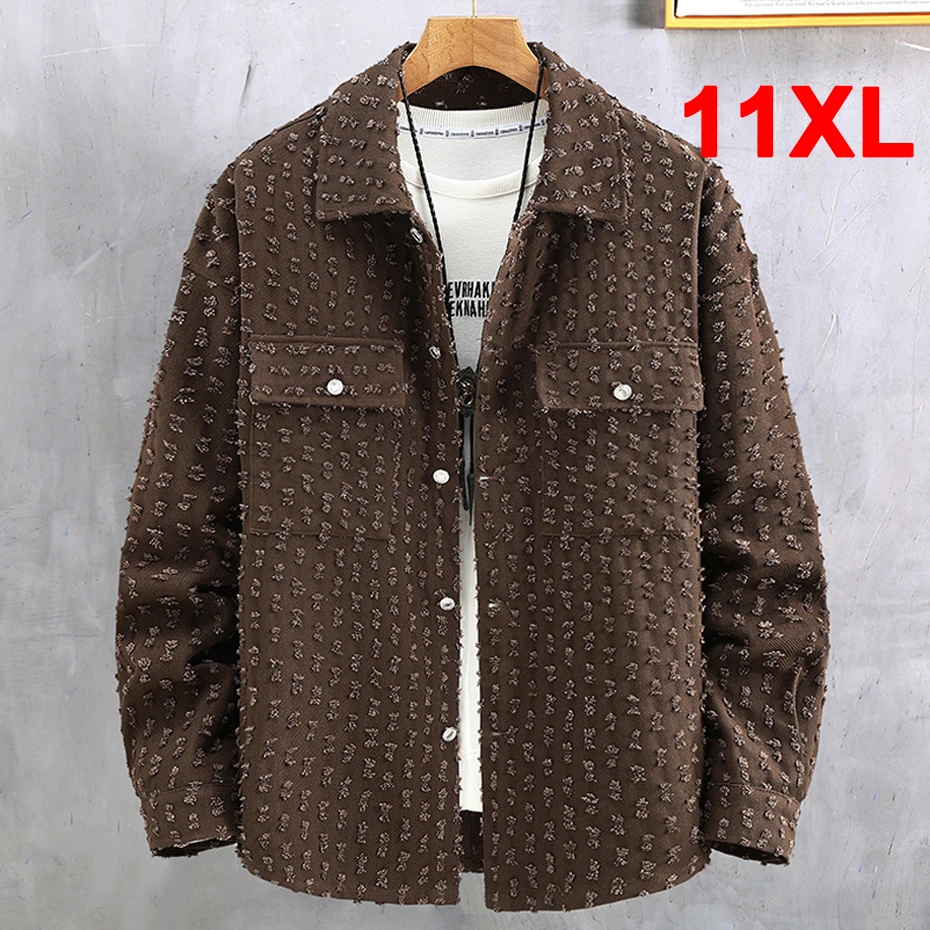 Plus Size 10XL 11XL Denim Jacket Men 3D Design Denim Coats Male Fashion ...