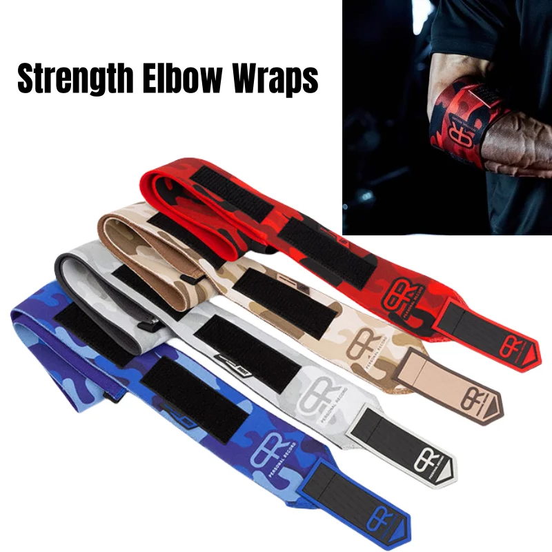 1 Pair Gym Strength Elbow Wraps for Weight Lifting High Elastic Strong ...