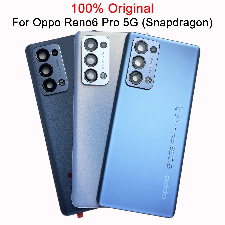 Original Tempered Glass Back Cover For Oppo Reno 6 Pro 5G Snapdragon ...