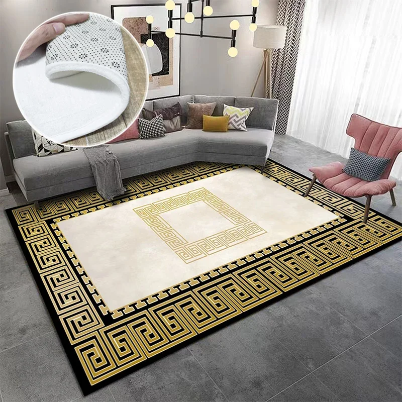 Retro-Luxury-Style-Carpet-for-Living-Room-Gold-Large-Soft-Rugs-for ...