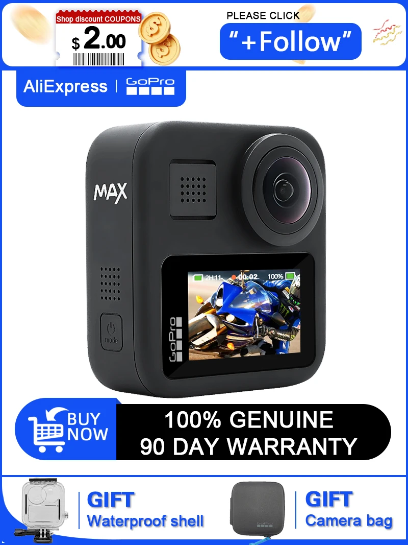 Used-GoPro-MAX-360-panoramic-motion-camera-Go-Pro-MAX-360-original ...