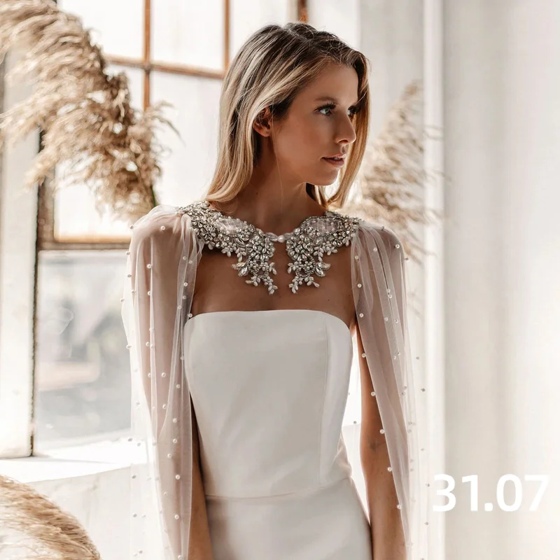Bridal-Cape-Veil-Pearl-Beaded-Wedding-Veil-Cathedral-Bolero-Jacket ...