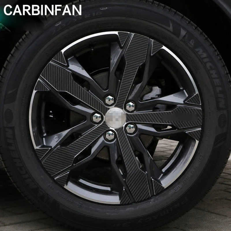17-inch-Car-Styling-External-Decal-Black-Carbon-Fiber-Vinyl-Wheel-Hub ...