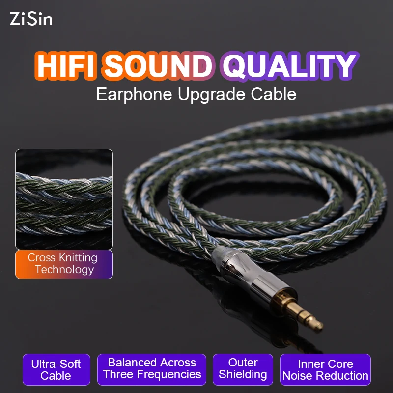 ZiSin-Cable-de-cobre-Chapado-en-plata-con-MMCX-2pin-QDC-TFZ-para ...