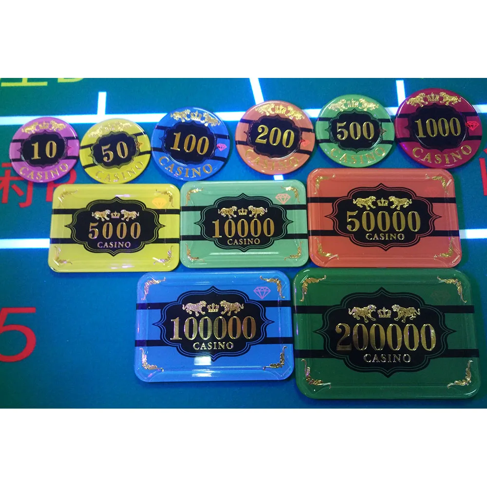 10PCS-Baccarat-Tiger-Stamped-Crystal-Poker-Chips-Texas-Hold-em-Poker ...