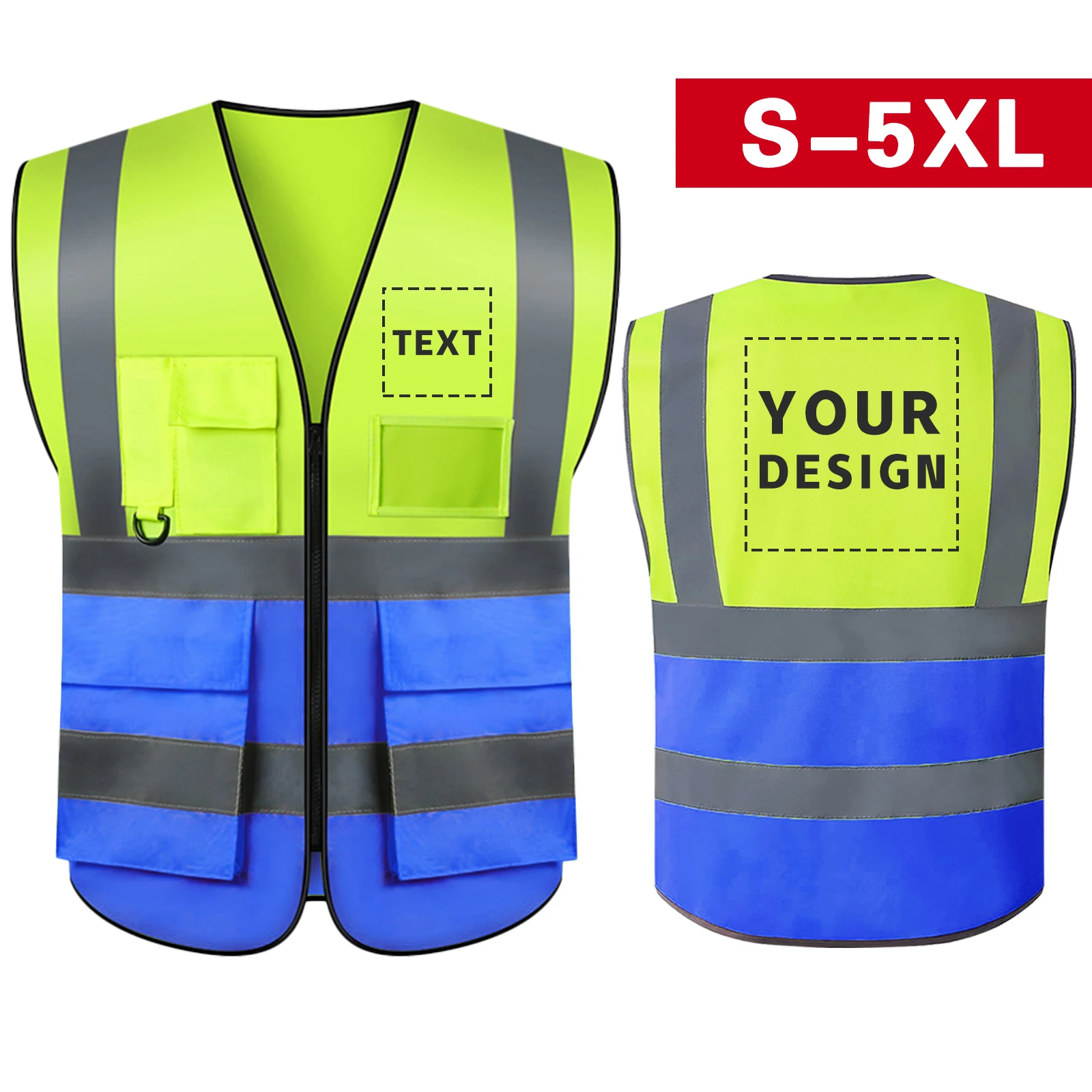Custom-Your-Text-Logo-Reflective-Safety-Vest-Construction-Work-Traffic ...