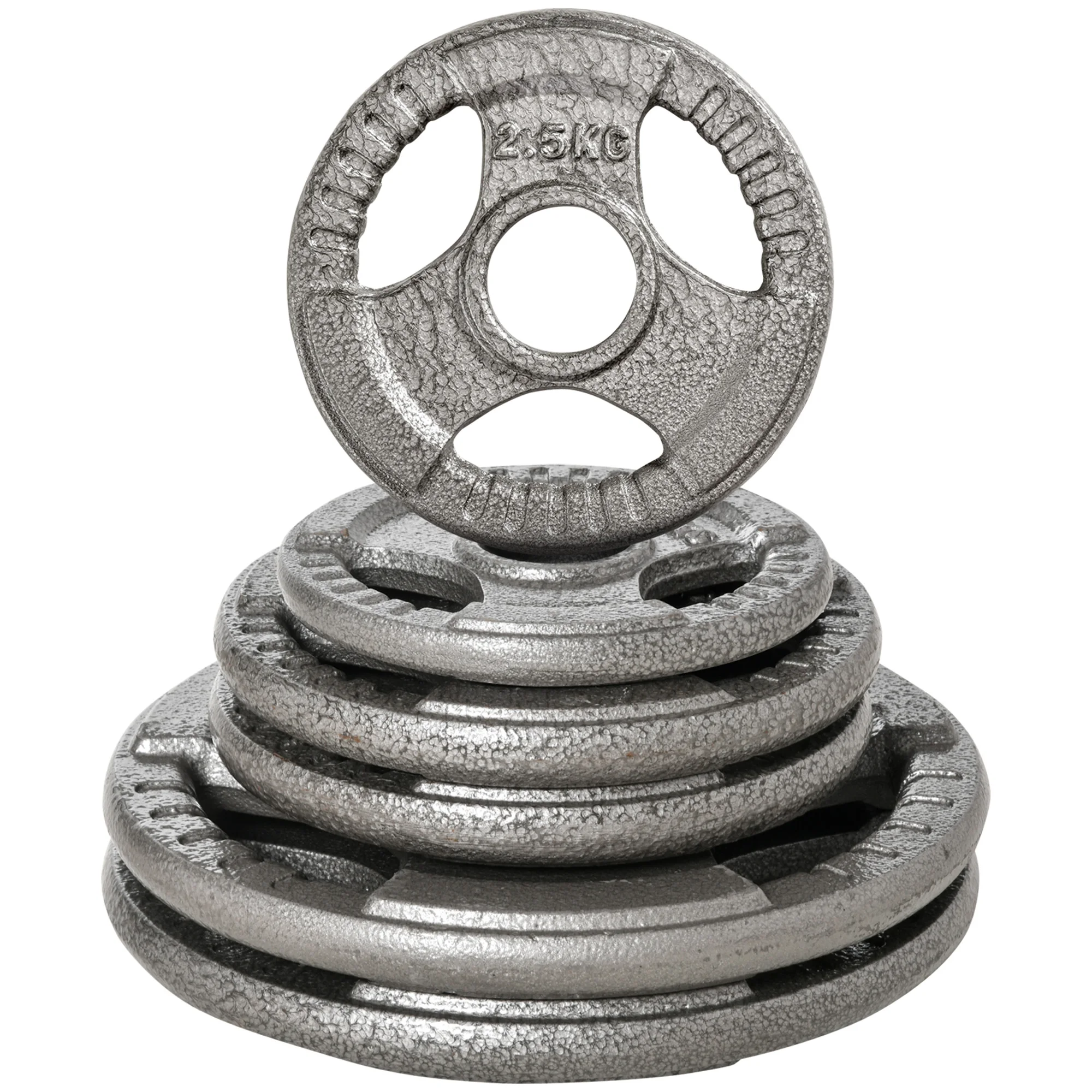 Homcom Set of 6 Steel Weight Plates 2.5-10 kg Total Weight 35 kg Hole ...