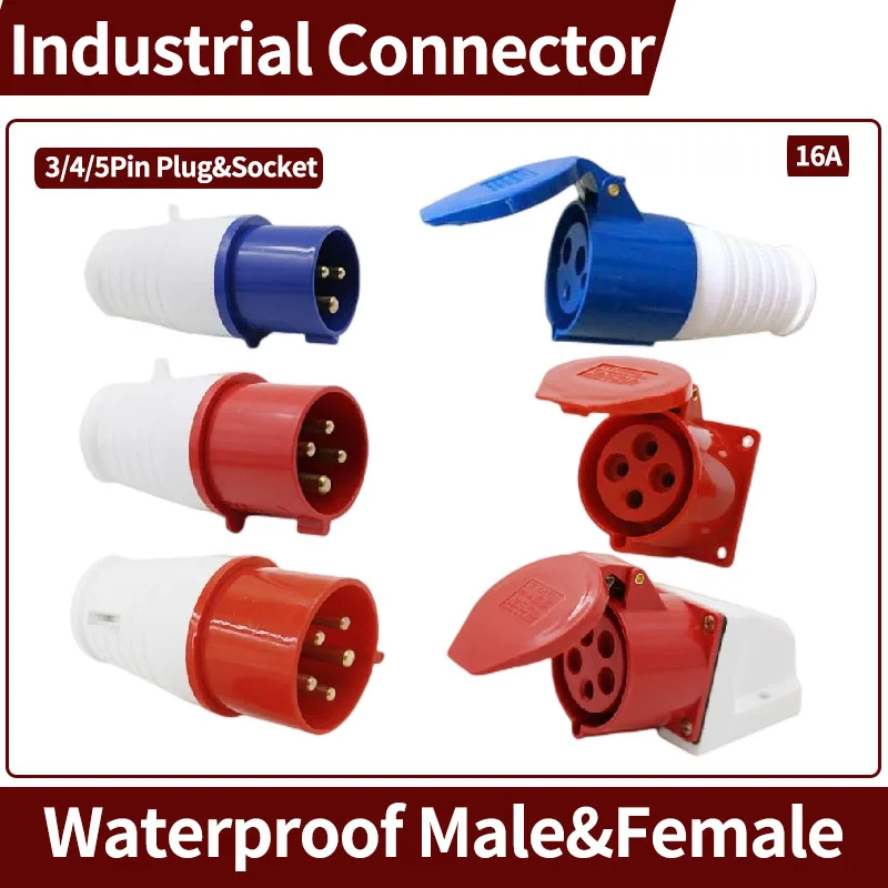 1-PCS-Industrial-Plug-Socket-3P-4P-5Pin-Electrical-Connector-16A-IP44 ...