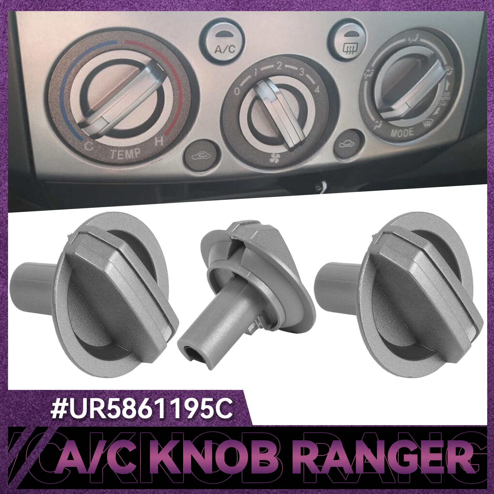 Car-Front-Console-AC-Heater-Fan-Control-Knob-Kits-For-Ford-PJ-PK-Ranger ...