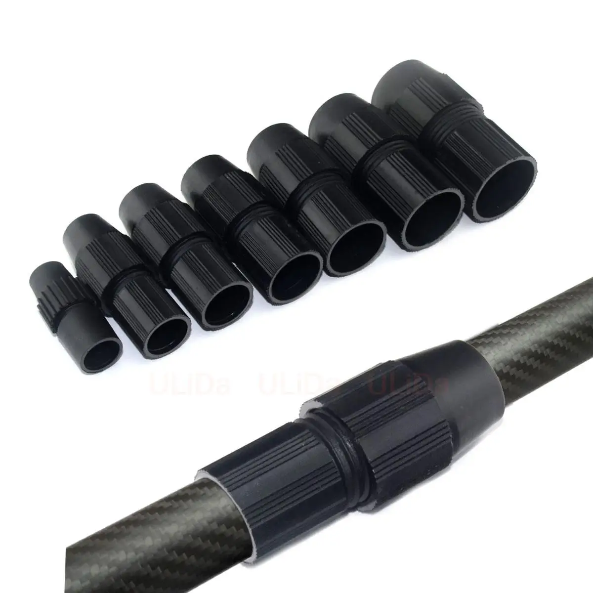 2PCS Telescopic Tube Plastic Connector 16-19mm Stainless Steel Dip Net ...