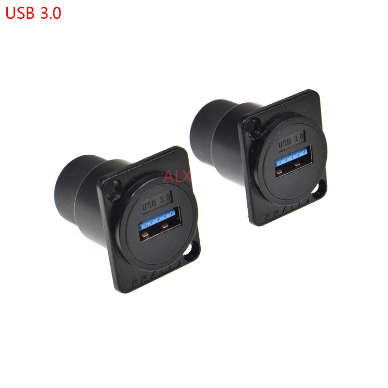 1PCS D type metal usb female socket module panel mounting holder ...