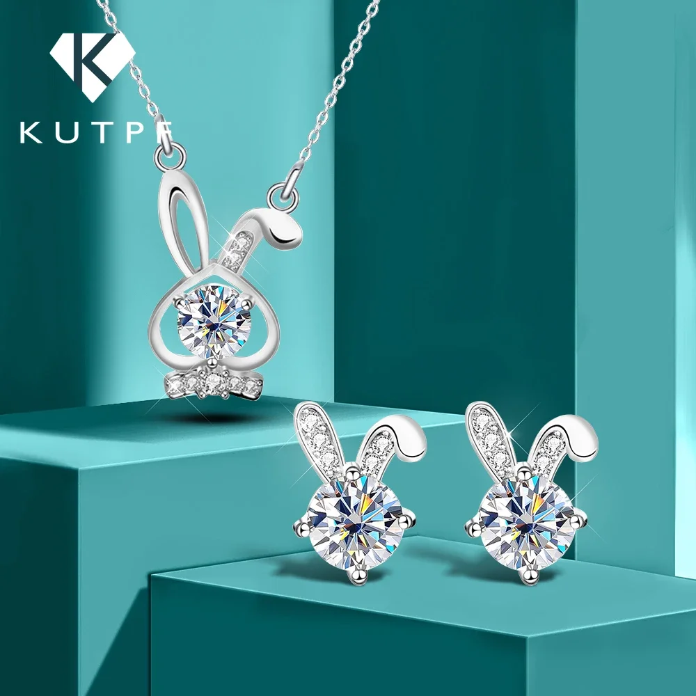 0.5carat Rabbit Moissanite Diamond Jewelry Set With Certificate 925 ...