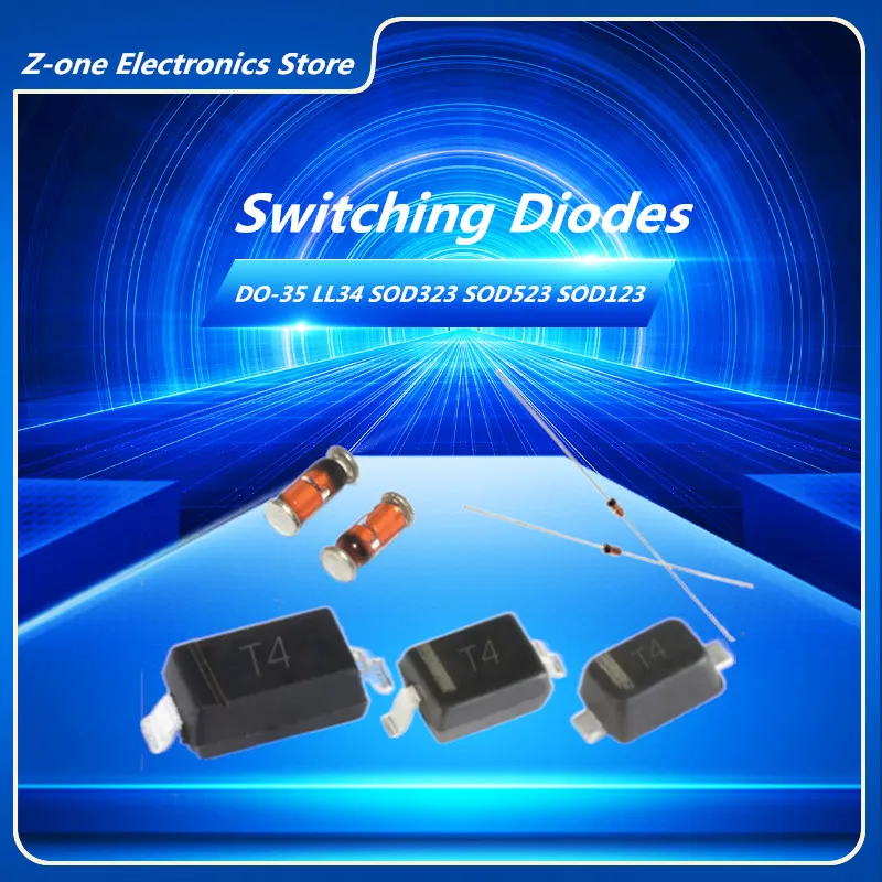 100/PCS 1N4148 SOD-123/323/523 DO-35 LL34 Diode T4 1206 SMD SOD Switching diode 1N4148WS 1206 ...