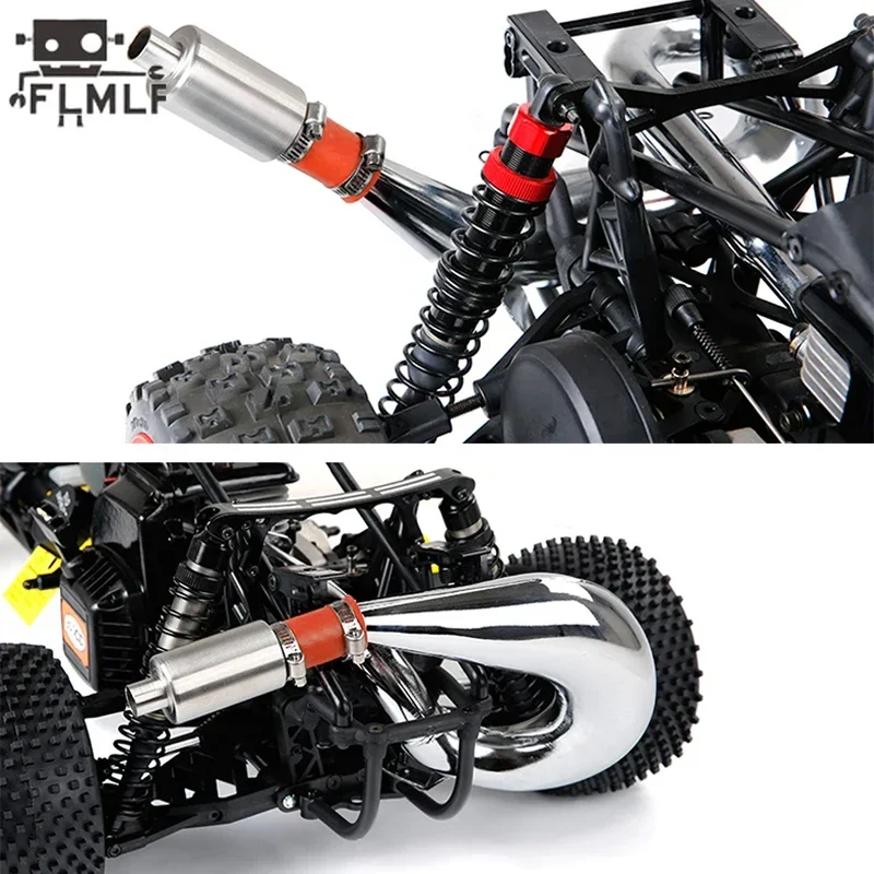 Rc-Car-Gas-Silencer-Muffler-Pipe-Kit-Fit-1-5-HPI-ROFUN-BAHA-ROVAN-KM ...
