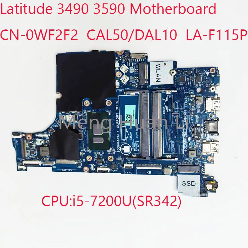 CAL50-DAL10-LA-F115P-34090-Motherboard-CN-0WF2F2-3590-Motherboard-0WF2F2-For-Dell-Latitude-3490 ...