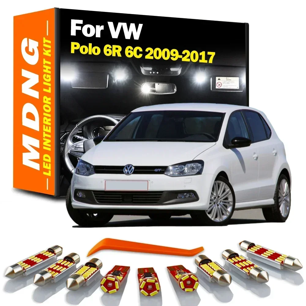 13Pcs LED Bulbs Interior Map Roof Footwell Light Kit For VW Volkswagen ...