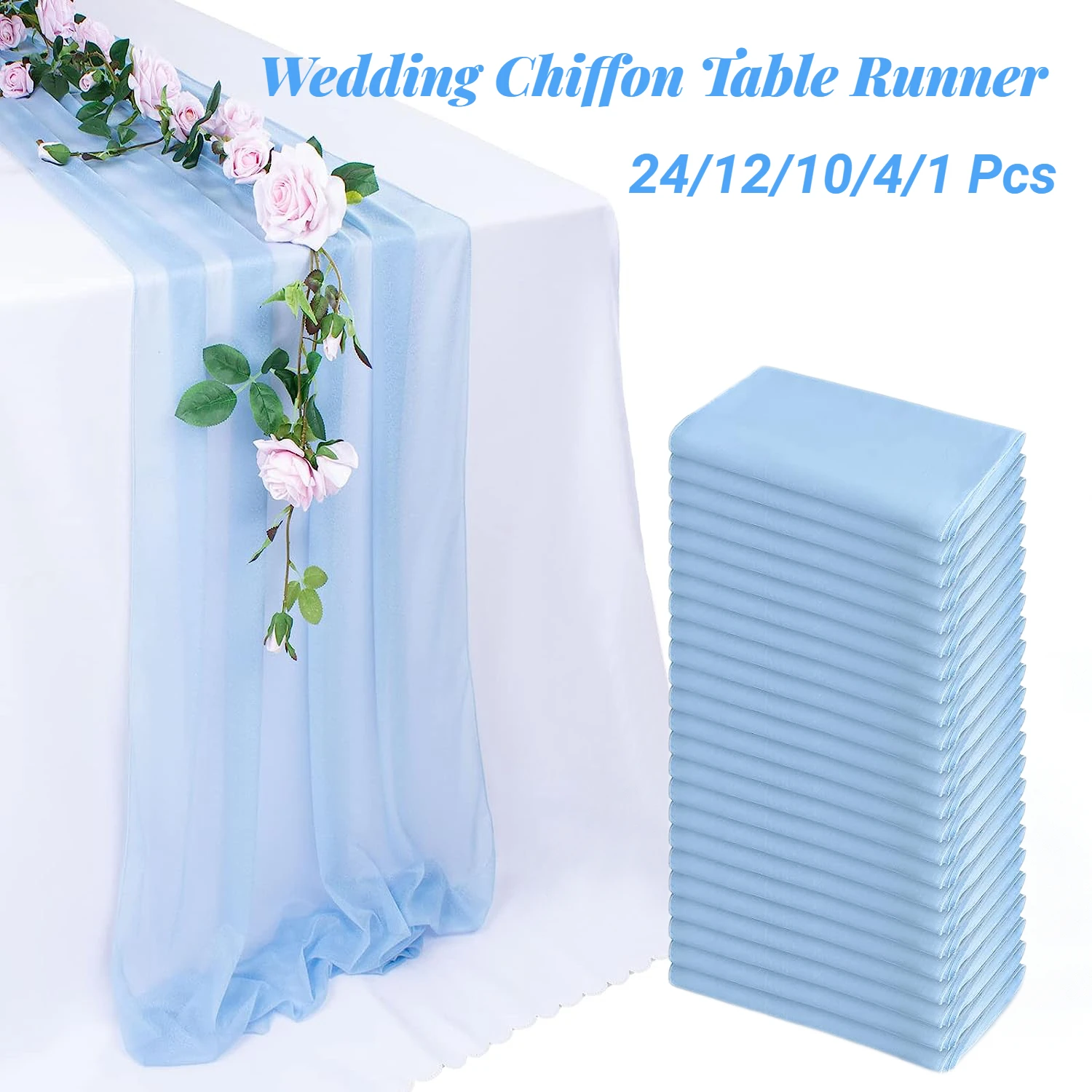 24-1Pcs-Dusty-Rose-Chiffon-Table-Runner-Romantic-Wedding-Table-Runner ...