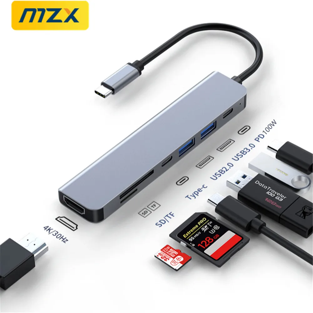 MZX-estaci-n-de-acoplamiento-7-en-1-concentrador-USB-tipo-C-4K ...