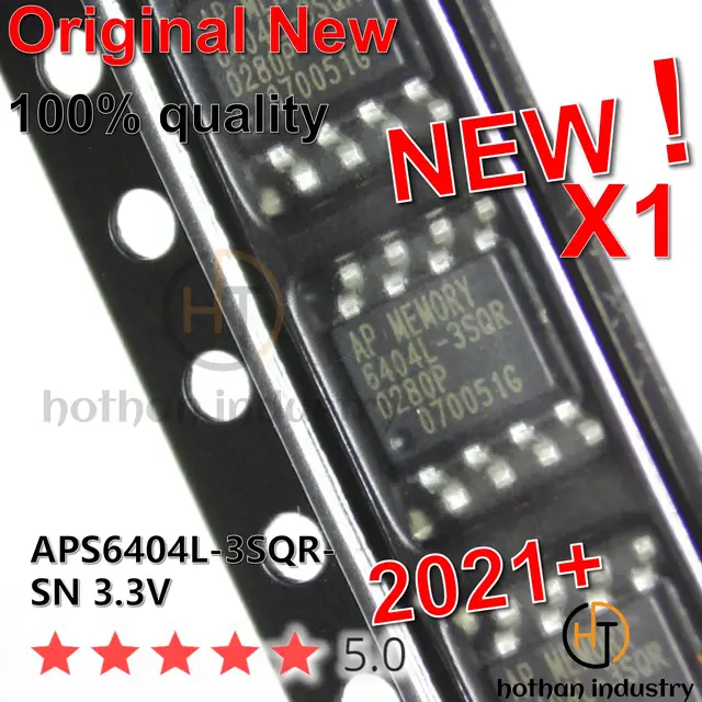 [1-10pcs]100% 2022+ APS6404 APS1604 APS6404L-3SQR-SN 6404L-3SQR APS6404L Replace ESP-PSRAM64H ...
