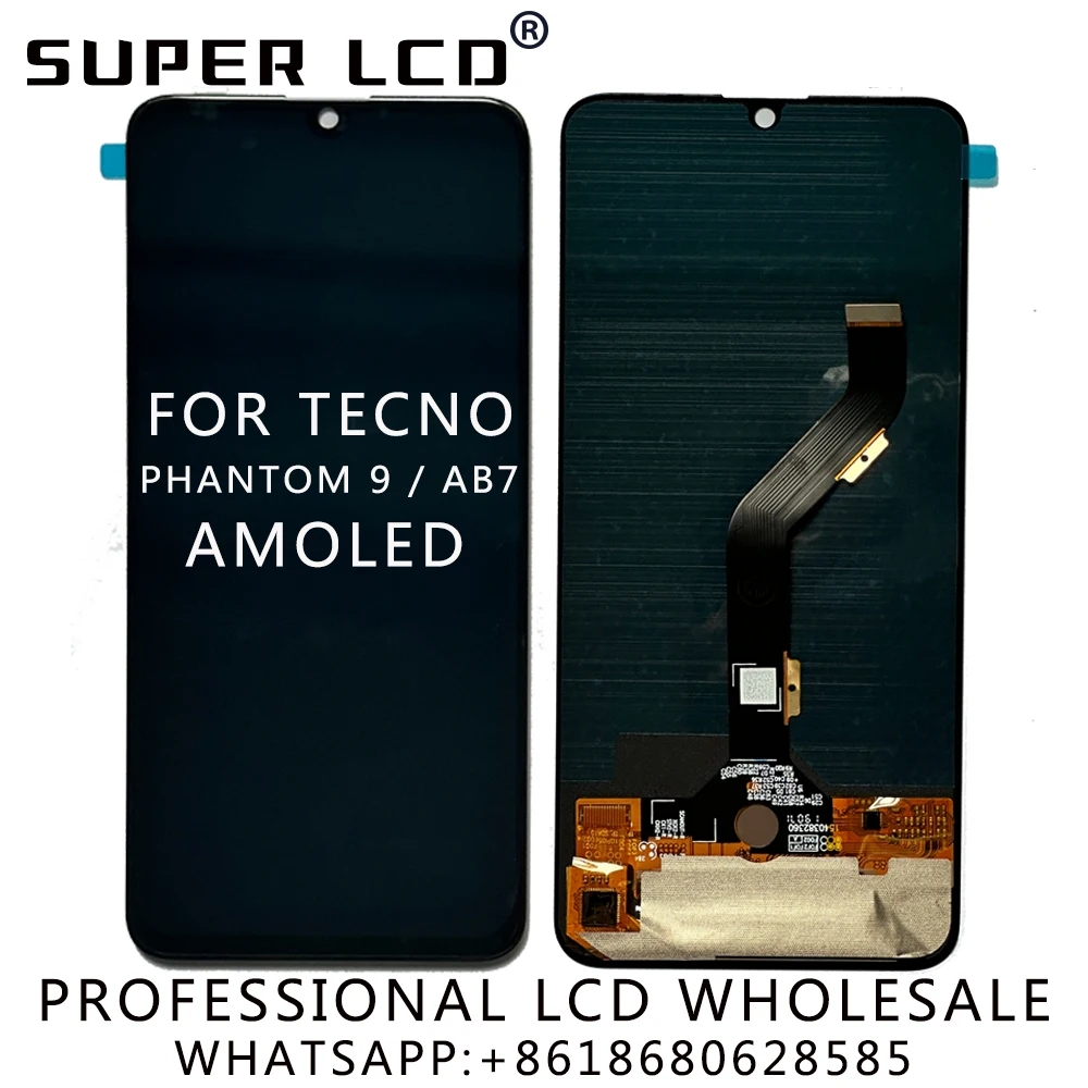 Tecno Phantom 9 AB7 LCD 교체 휴대 전화 디스플레이 터치 디지타이저 화면 수리 어셈블리 용 AMOLED ...