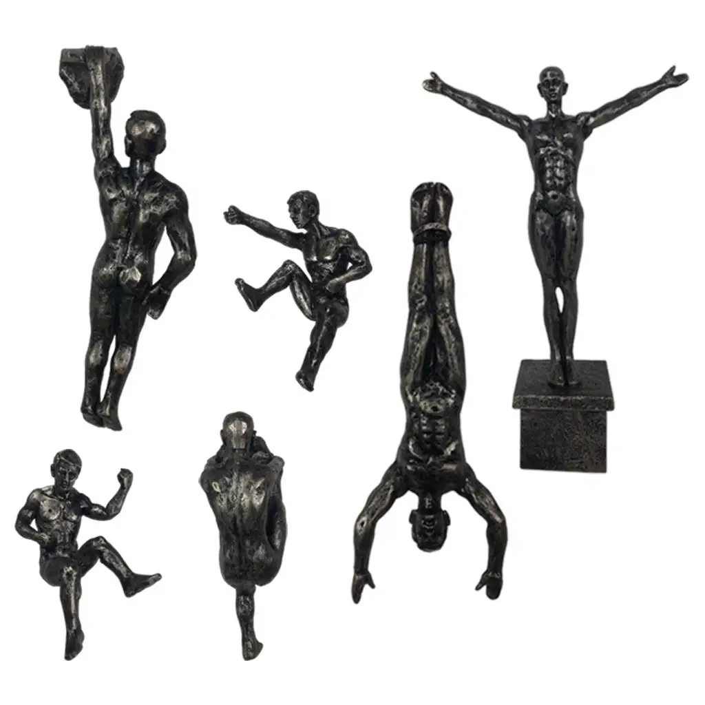 Rock Climbing Men Climber Sculpture Wall Hanging Decor Statue Figurine ...