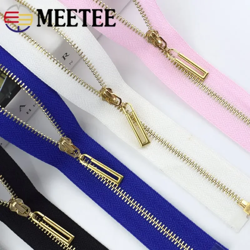 Meetee-2-5Pcs-40-70cm-Open-End-3-Metal-Zipper-Colorful-Golden-Tooth-Zip ...