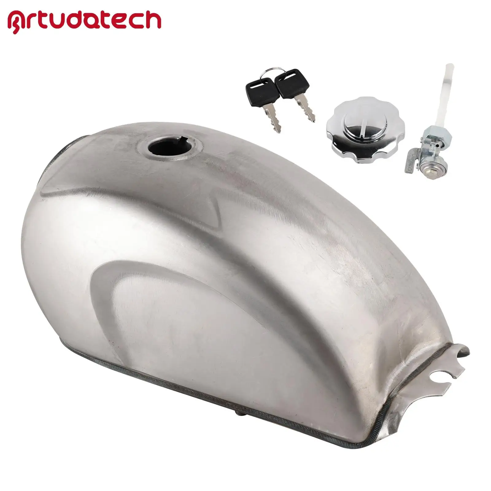 Réservoir d'essence café Racer en acier brut, carburant de moto non ...