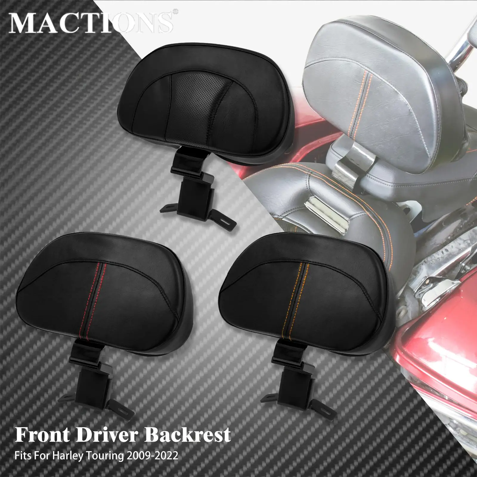 Motorcycle-Driver-Rider-Front-Backrest-Mounting-Kit-For-Harley-Touring ...