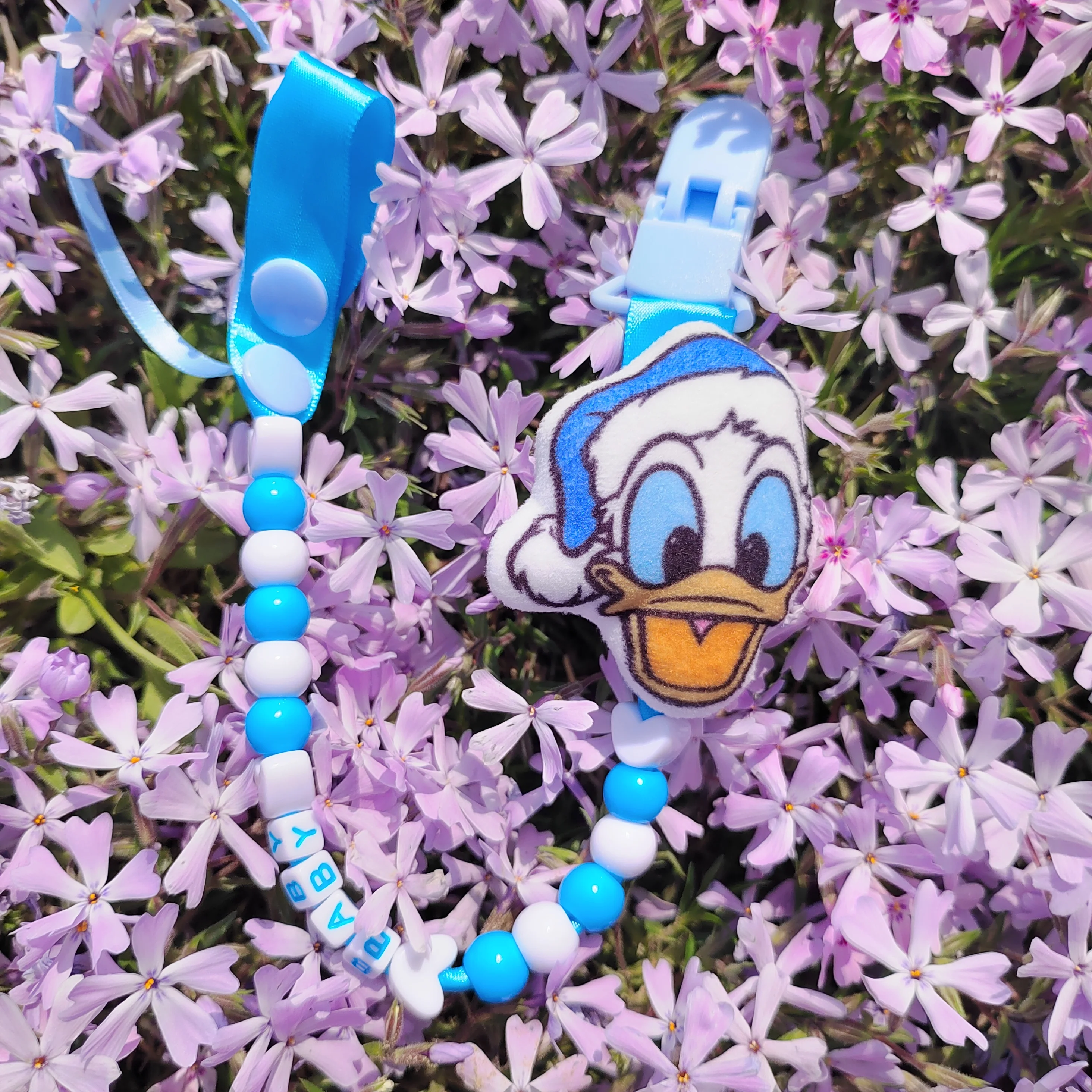 Disney-Bling-Pacifier-Blue-Donald-Duck-Pacifier-Clip-Baby-personalized ...