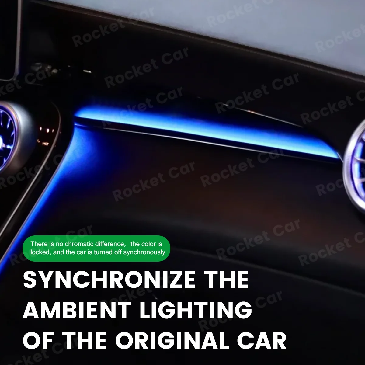 64 Color RGB Passenger Instrument Panel Ambient Light For Mercedes Benz ...