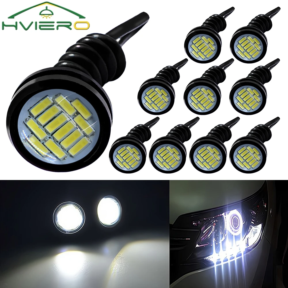 10Pcs Car Daytime Running Lights 4014 12SMD Turn Signal Reverse Autos ...