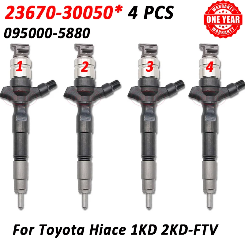 4PCS-23670-30050-Common-Rail-Injector-095000-5880-Diesel-Fuel-Nozzle ...