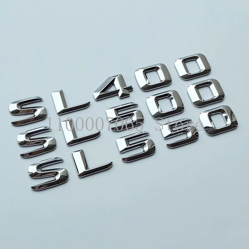 2015-Sharp-Chrome-Letters-SL400-SL500-SL550-Top-ABS-Emblem-for-Mercedes ...
