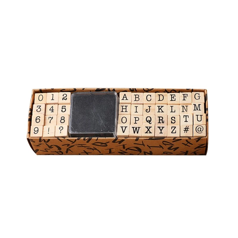 Pack of 40 Wooden Alphanumeric Stamps Capital Letter Stamps for DIY ...
