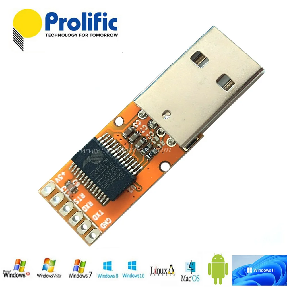 Prolific-PL2303GC-USB-RS232-Adapter-PCB-Converter-for-MCU-CPU-PLC ...