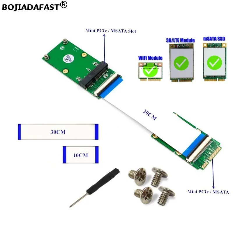 Mini Pci-e 52pin To Mpcie Adapter Converter Card Fcp Flexible Cable 30cm Support Wifi Module 3g ...