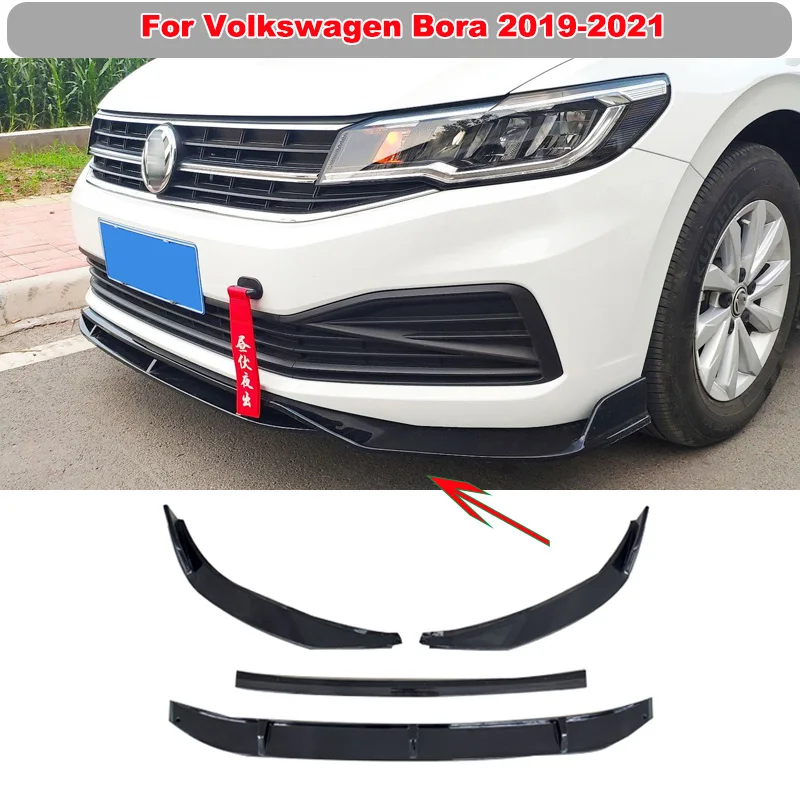 4PCS-SET-For-Volkswagen-Bora-2019-2021-Front-Front-Bumper-Lip-Spoiler ...