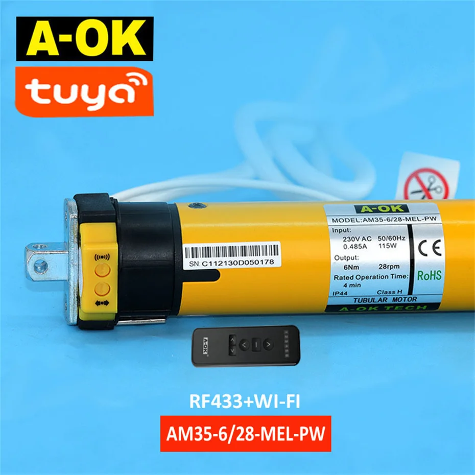 A-OK-AM35-6-28-Smart-Rolling-Tubular-Motor-RF433-Remote-Tuya-wifi-App ...