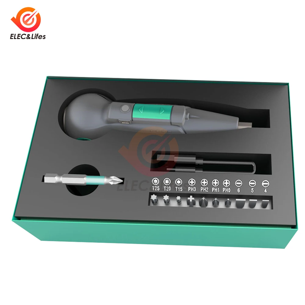 13 in 1 Electric Screwdriver Rechargeable Mini Screw Driver Bits Kit ...