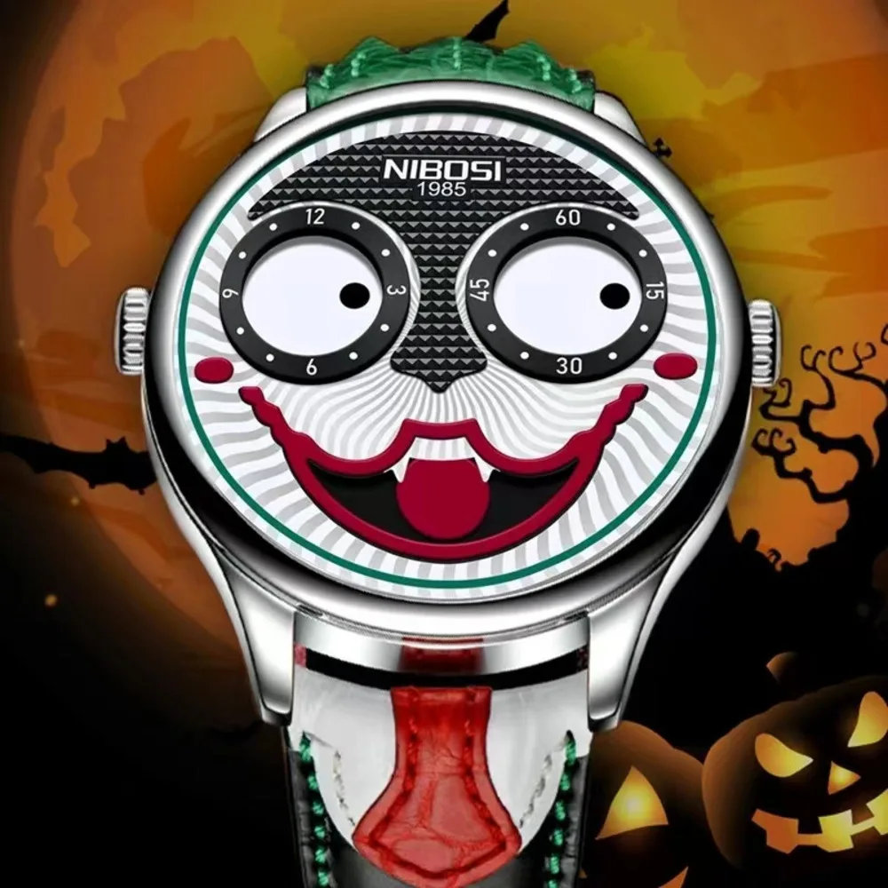 Quartz Watches For Men Clown Dial Fashion Creative Design Waterproof ...