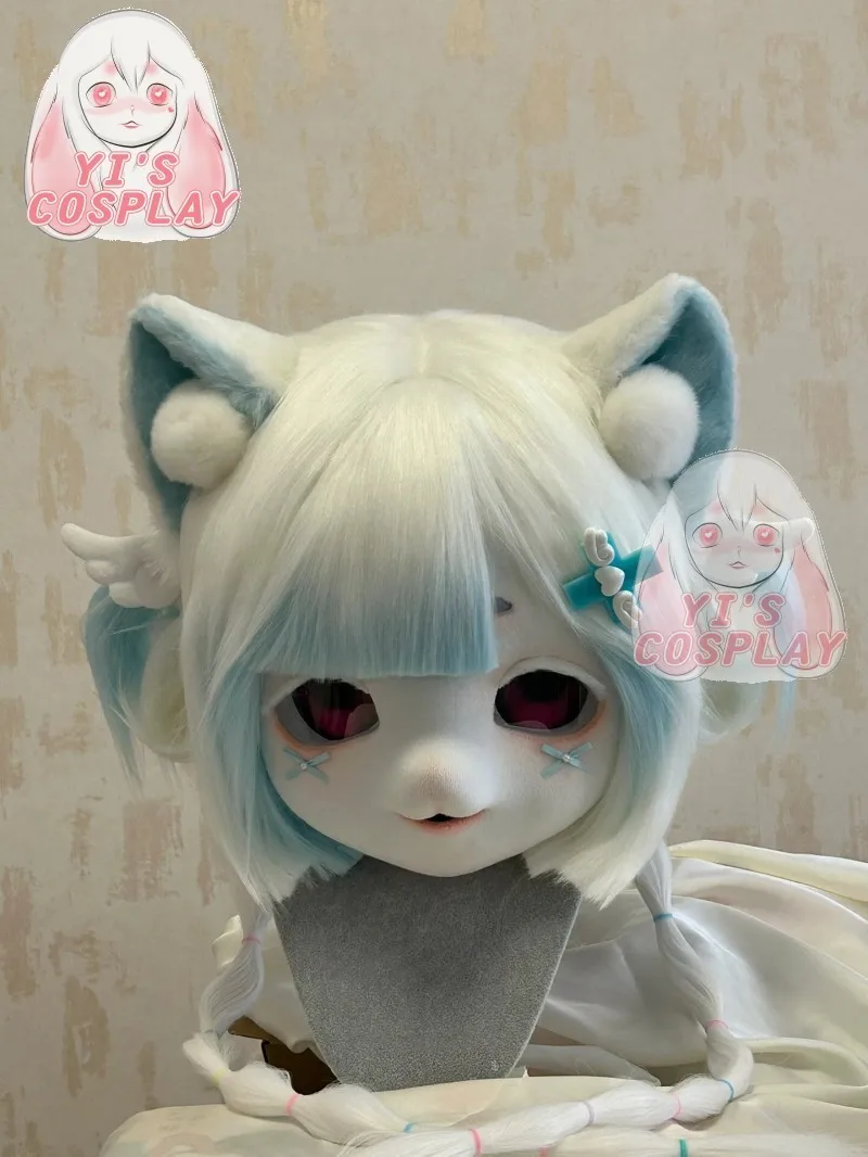 Customized-Furry-Head-Kig-Beast-Head-Kigurumi-Cute-Aqua-Blue-Cat ...