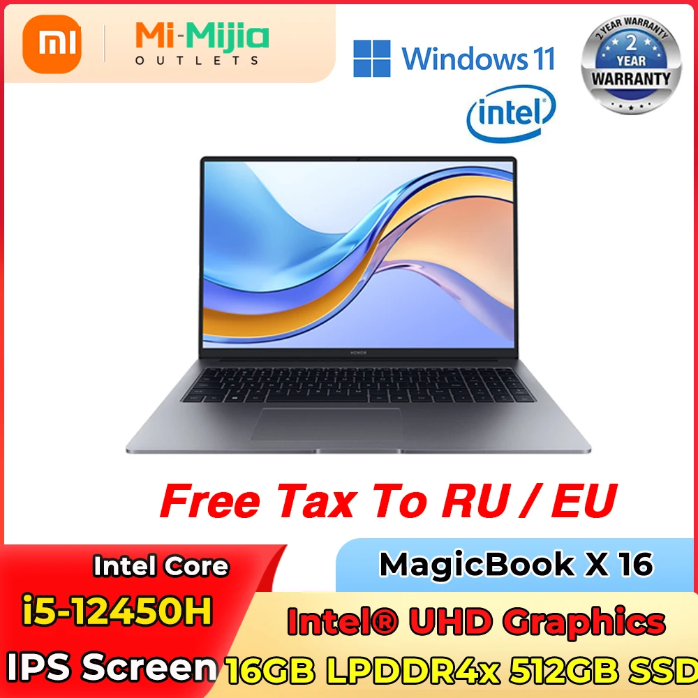 Honor-MagicBook-X16-Laptop-12th-Intel-i5-12450H-16G-512G-SSD-IPS-Screen ...