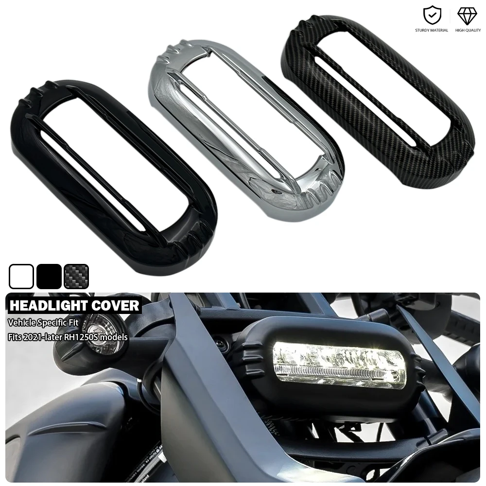 Motorcycle-Headlight-Trim-Cover-Chrome-Black-Carbon-Head-Light-Accent ...