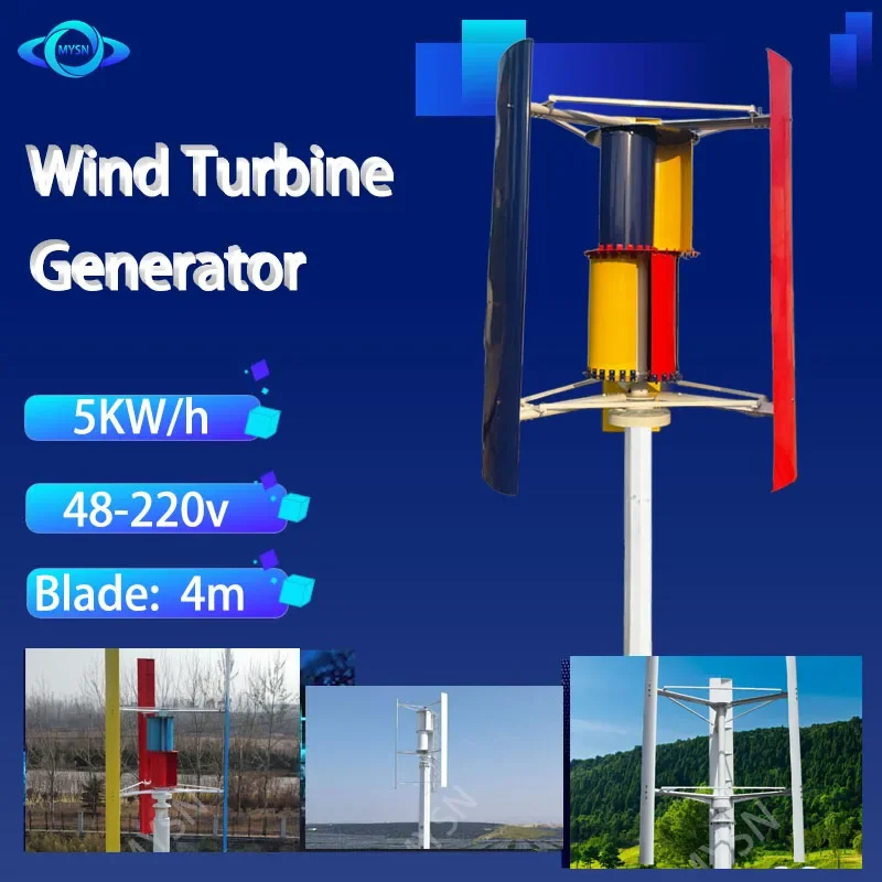 5000W-Wind-Turbine-Generator-5kw-3-Blades-220v-380v-Magnetic-Windmill ...